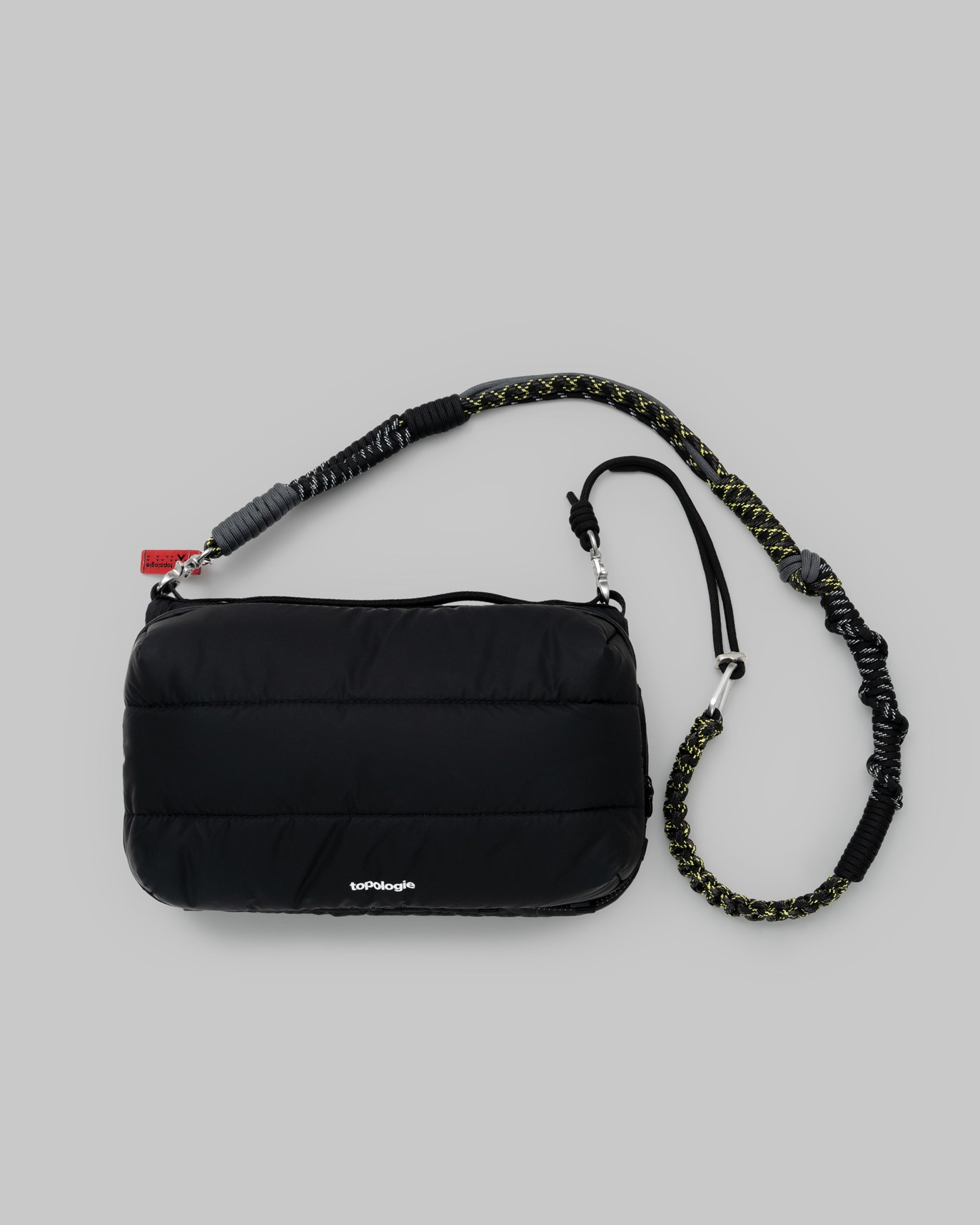 Bottle Sacoche Large / Black / Puffer / Macrame Strap / Coal – Topologie